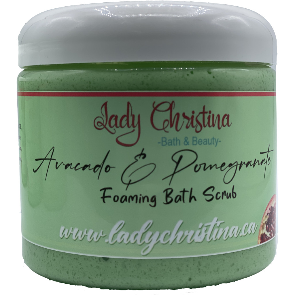 Avocado & Pomegranate Foaming Body Scrub | Lady Christina
